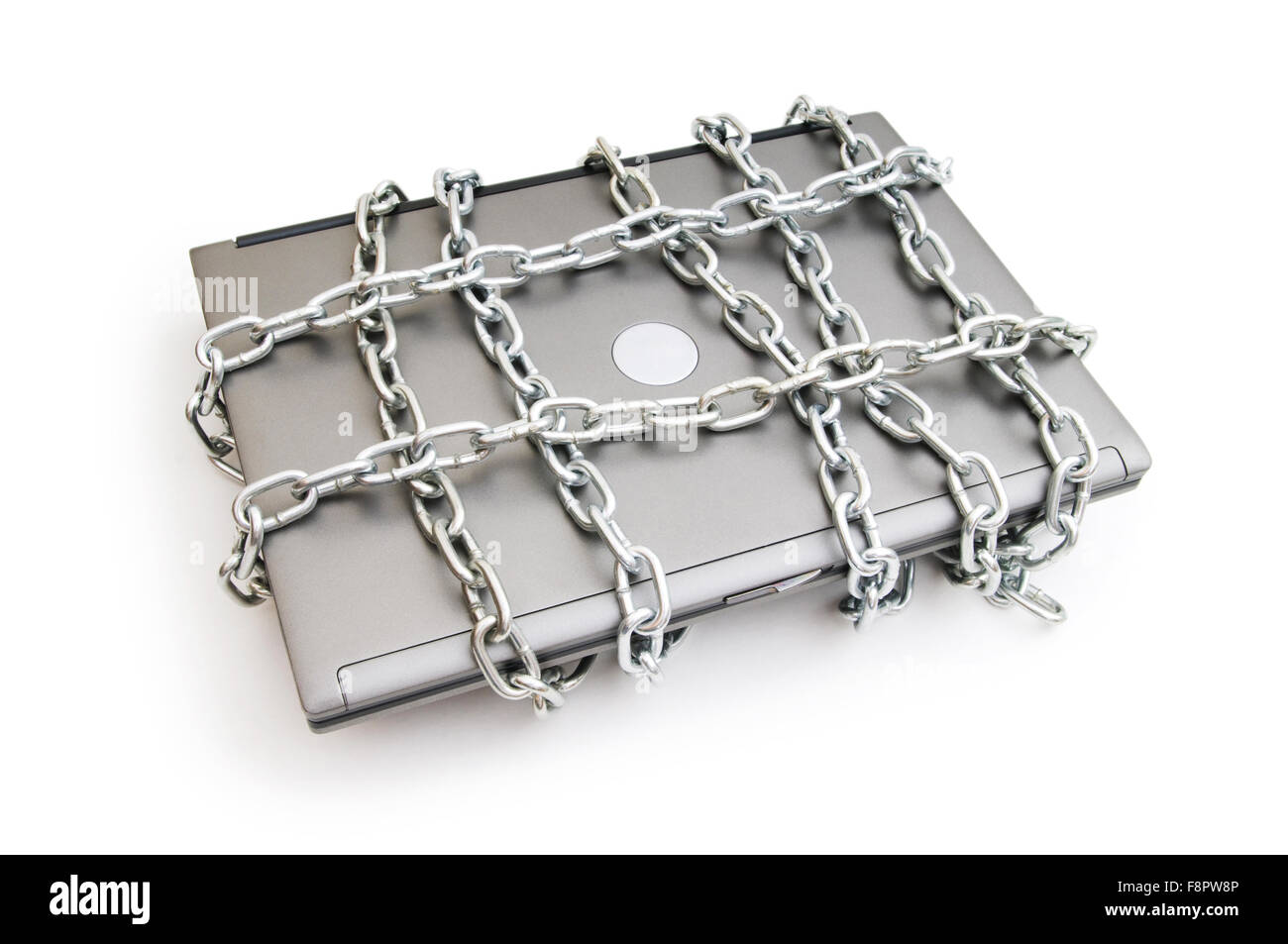 Computer security concept with laptop and chain Stock Photo - Alamy