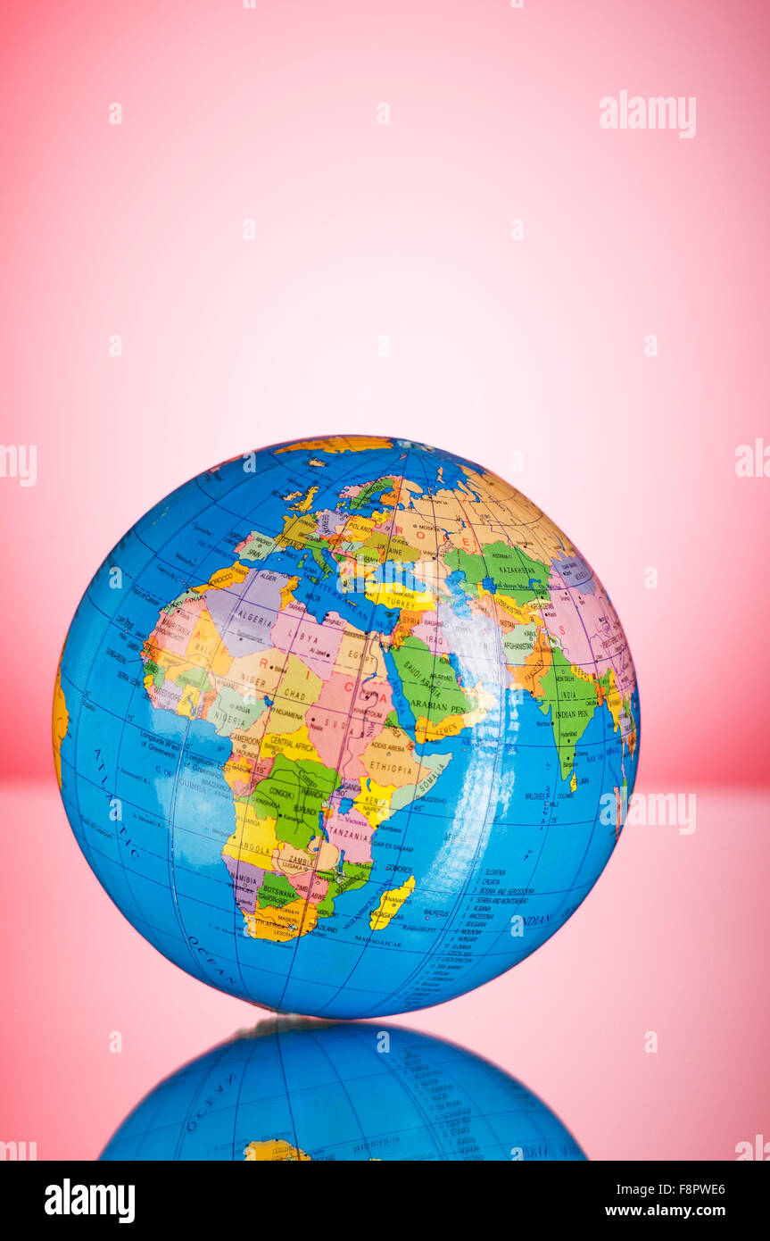 Globalisation concept - globe against gradient colorful background ...