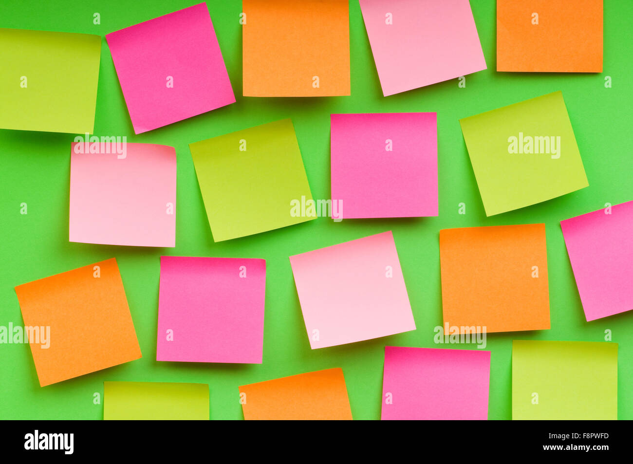 Reminder notes on the bright colorful paper Stock Photo - Alamy