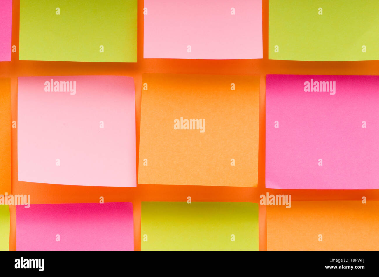Reminder notes on the bright colorful paper Stock Photo - Alamy