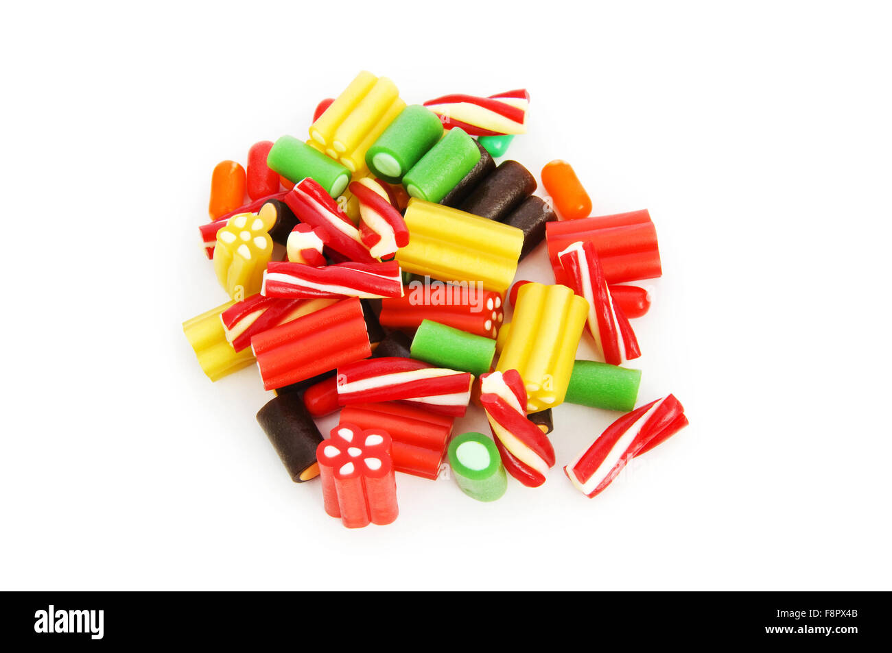 Colourful sweets isolated on the white background Stock Photo - Alamy