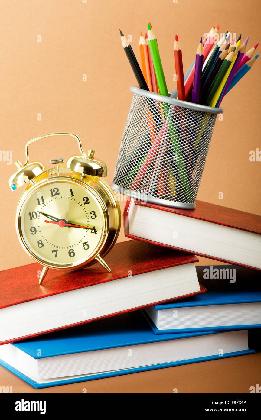 Back to school concept with books and pencils Stock Photo - Alamy