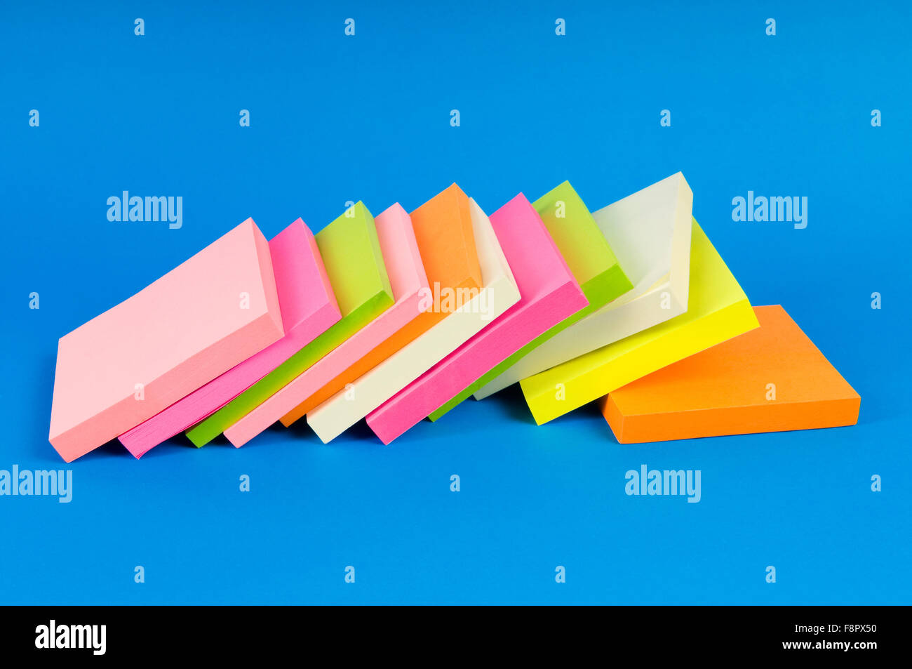 Colorful reminder notes on the color background Stock Photo - Alamy