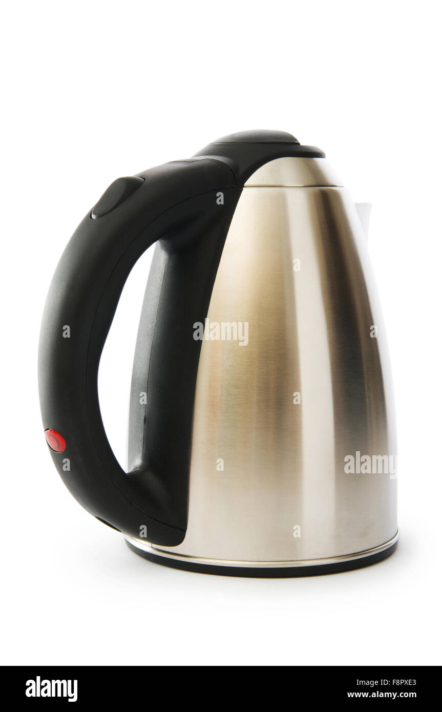 Shiny kettle isolated on the white background Stock Photo - Alamy