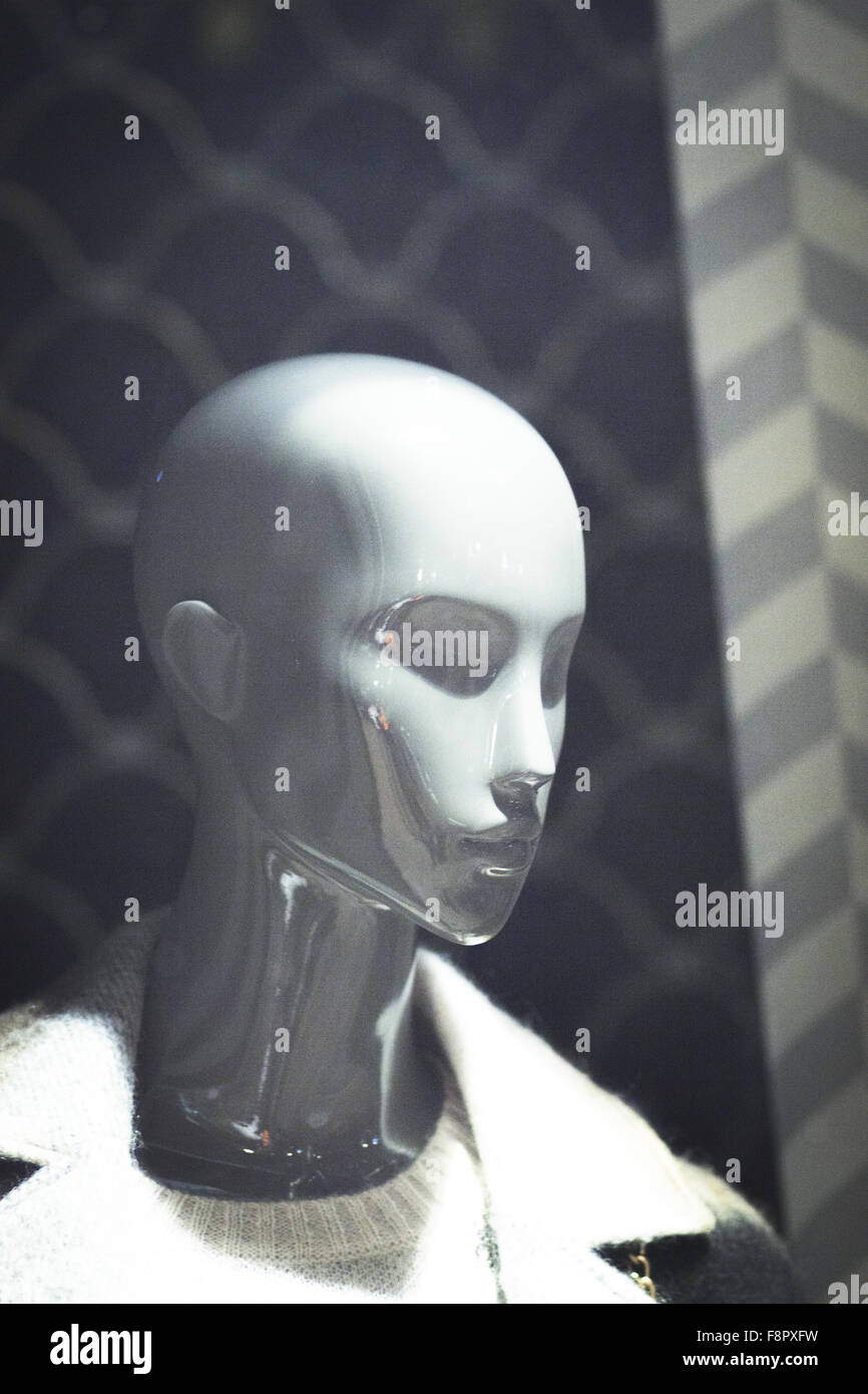 Shop dummy fashion mannequin in department store boutique window ...