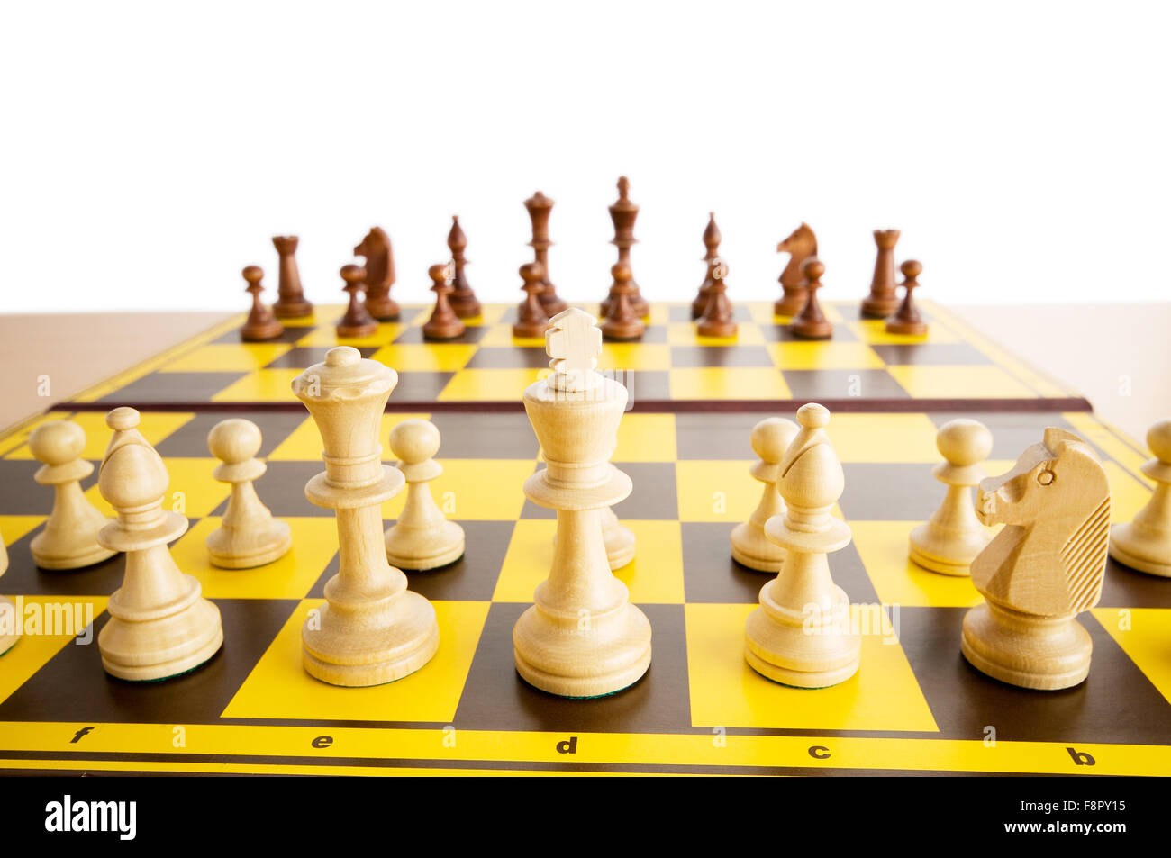 Set of chess figures on the playing board Stock Photo - Alamy