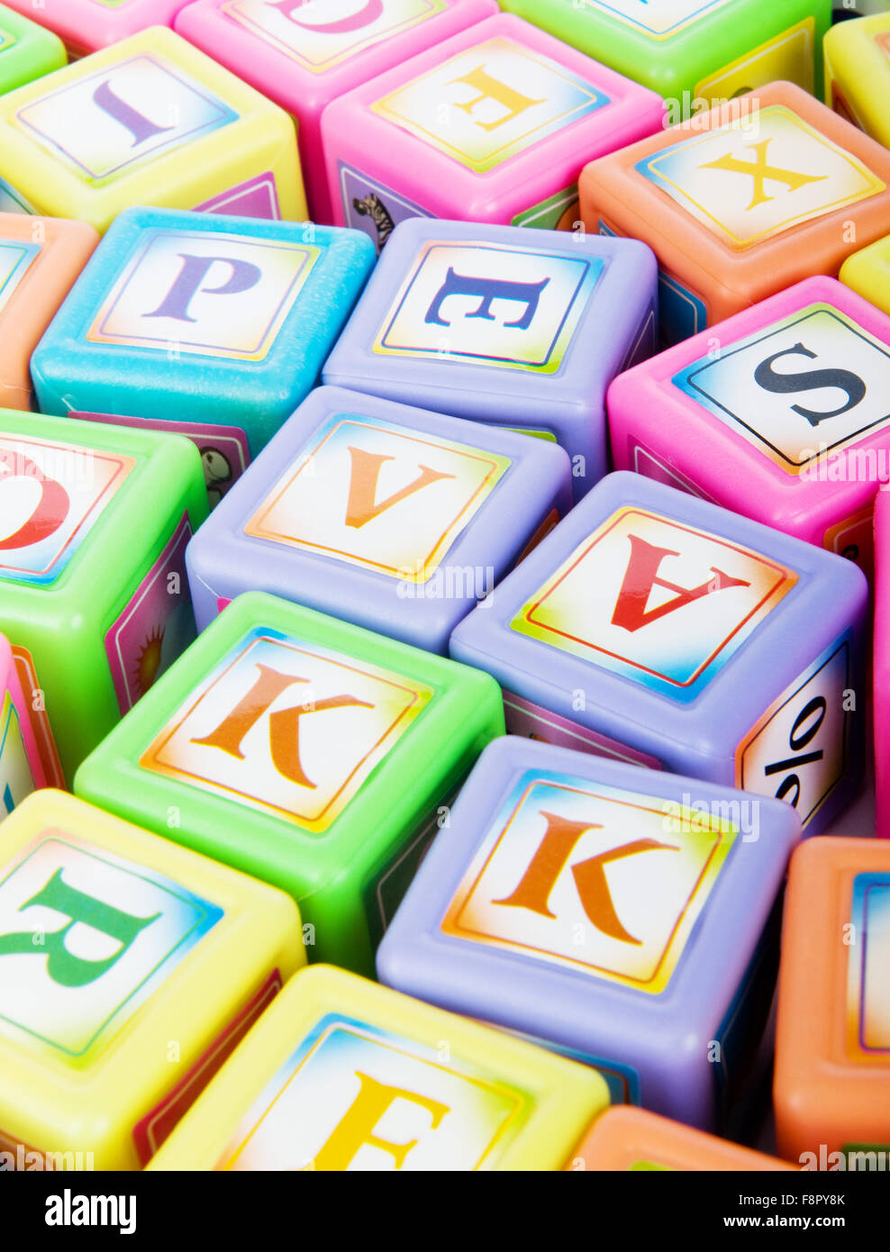 Learning and education concept - pile of alphabet blocks Stock Photo ...