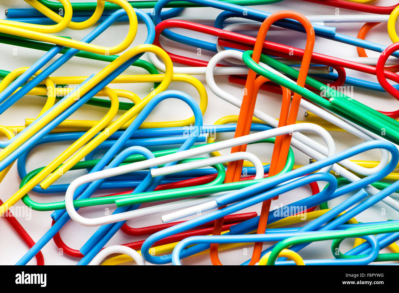 Close up of many colourful paper clips Stock Photo - Alamy