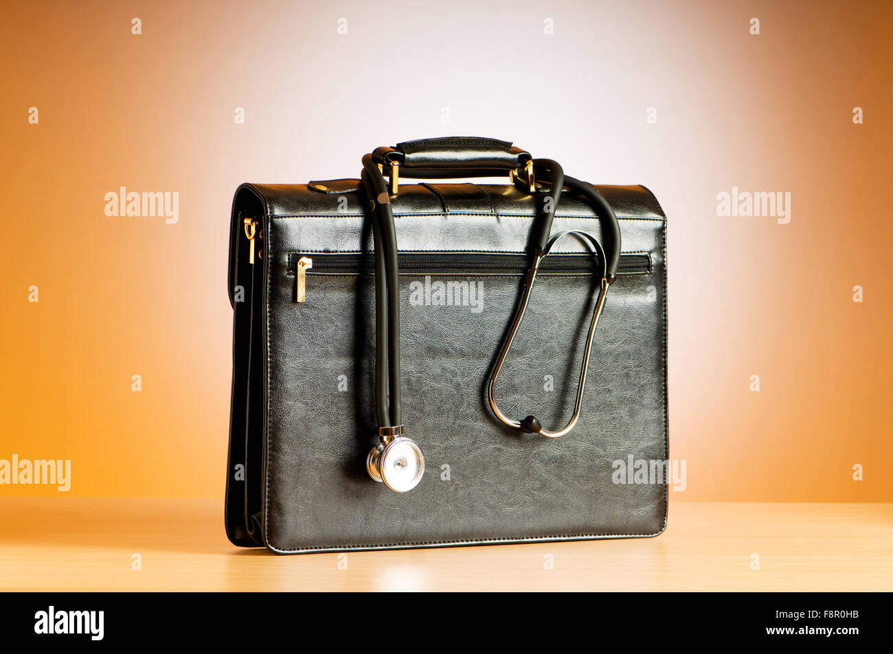 Doctor's case with stethoscope against colorful background Stock Photo ...