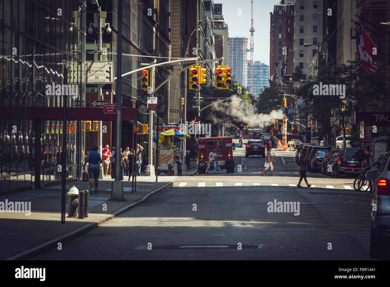 New York City - September 25: Manhattan 58th street rehabilitation on 7 ...