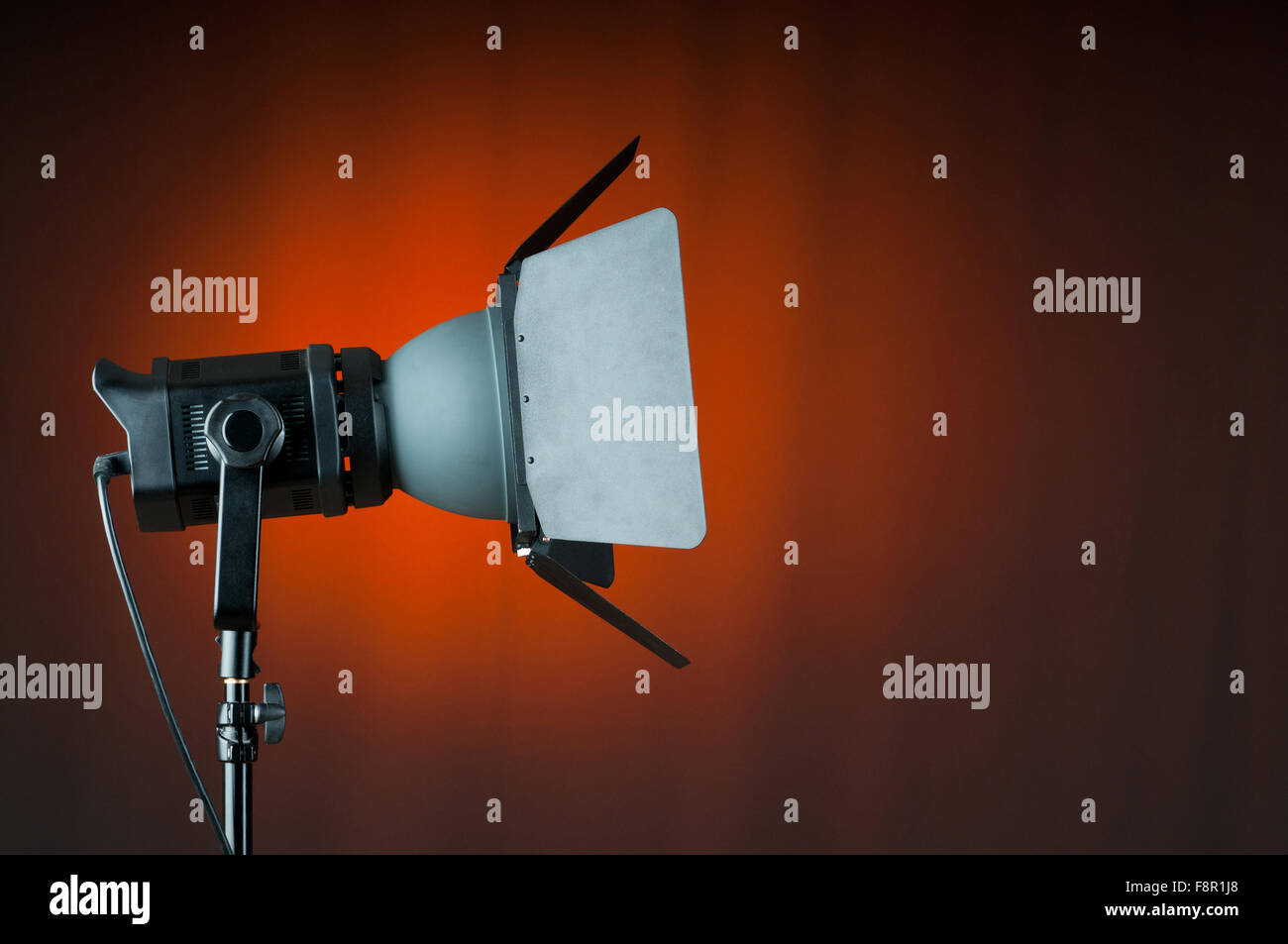 Curtains and projector lights wtih space for your text Stock Photo - Alamy