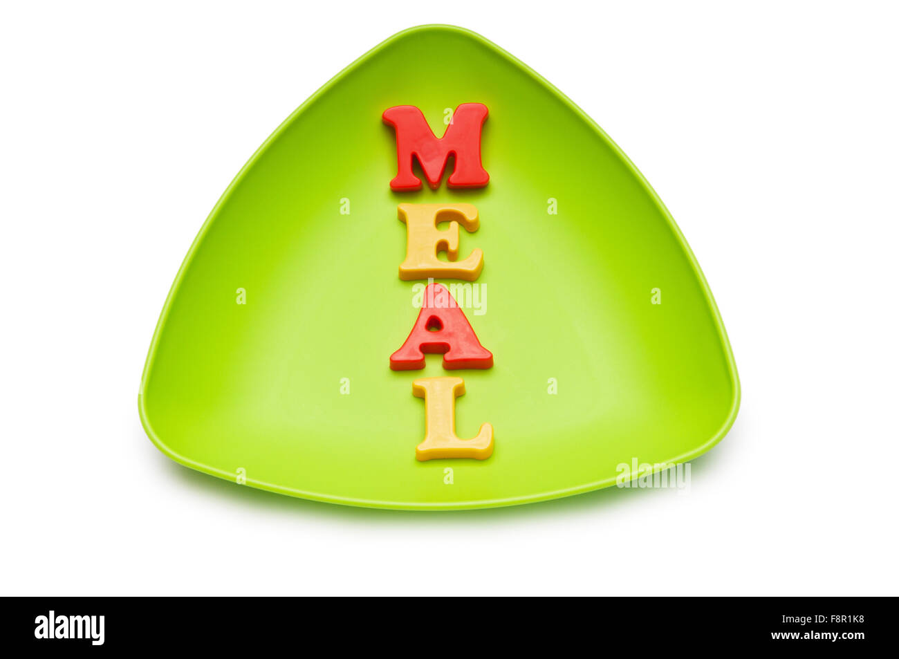 Plate with letters on the white background Stock Photo - Alamy