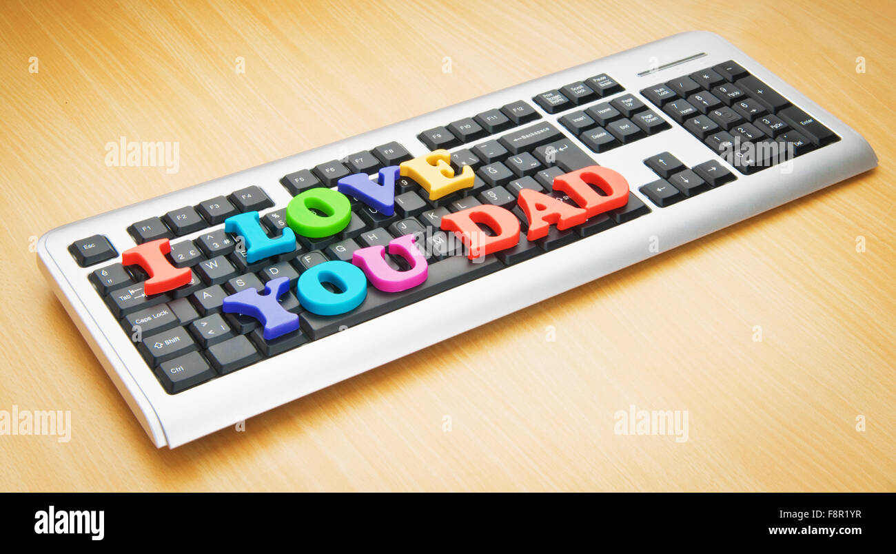 I love you Dad words on the keyboard Stock Photo - Alamy