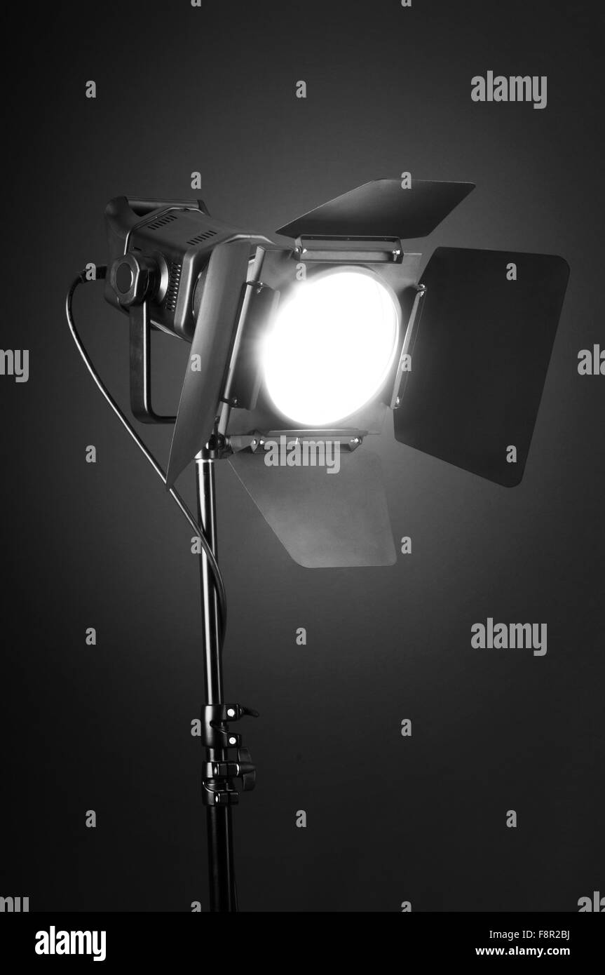 Studio spot lights projector Black and White Stock Photos & Images - Alamy