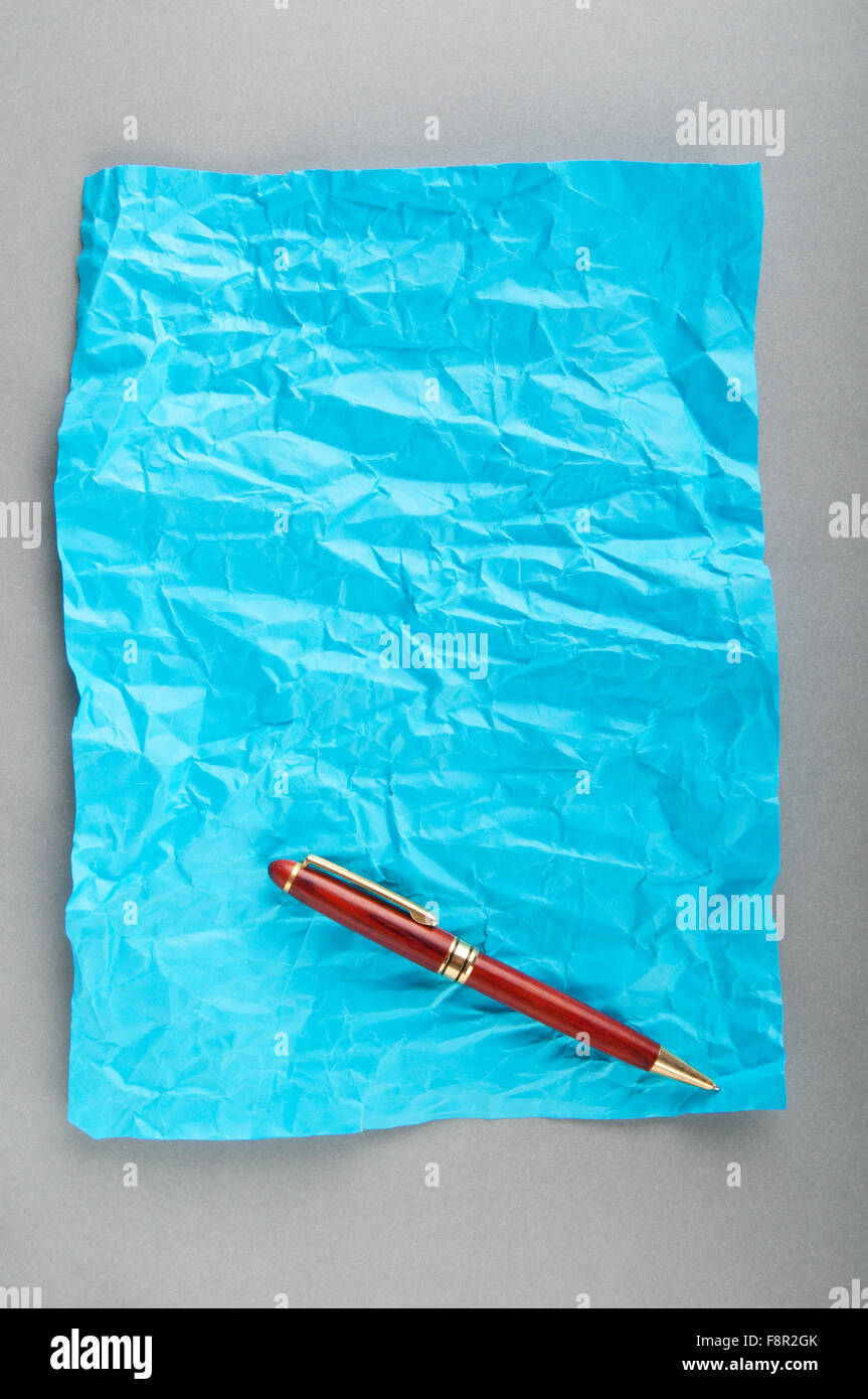 Pen on the sheet of paper Stock Photo - Alamy