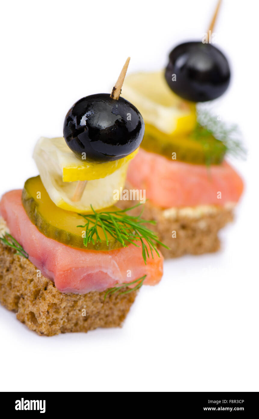 Canape served in the plate Stock Photo - Alamy
