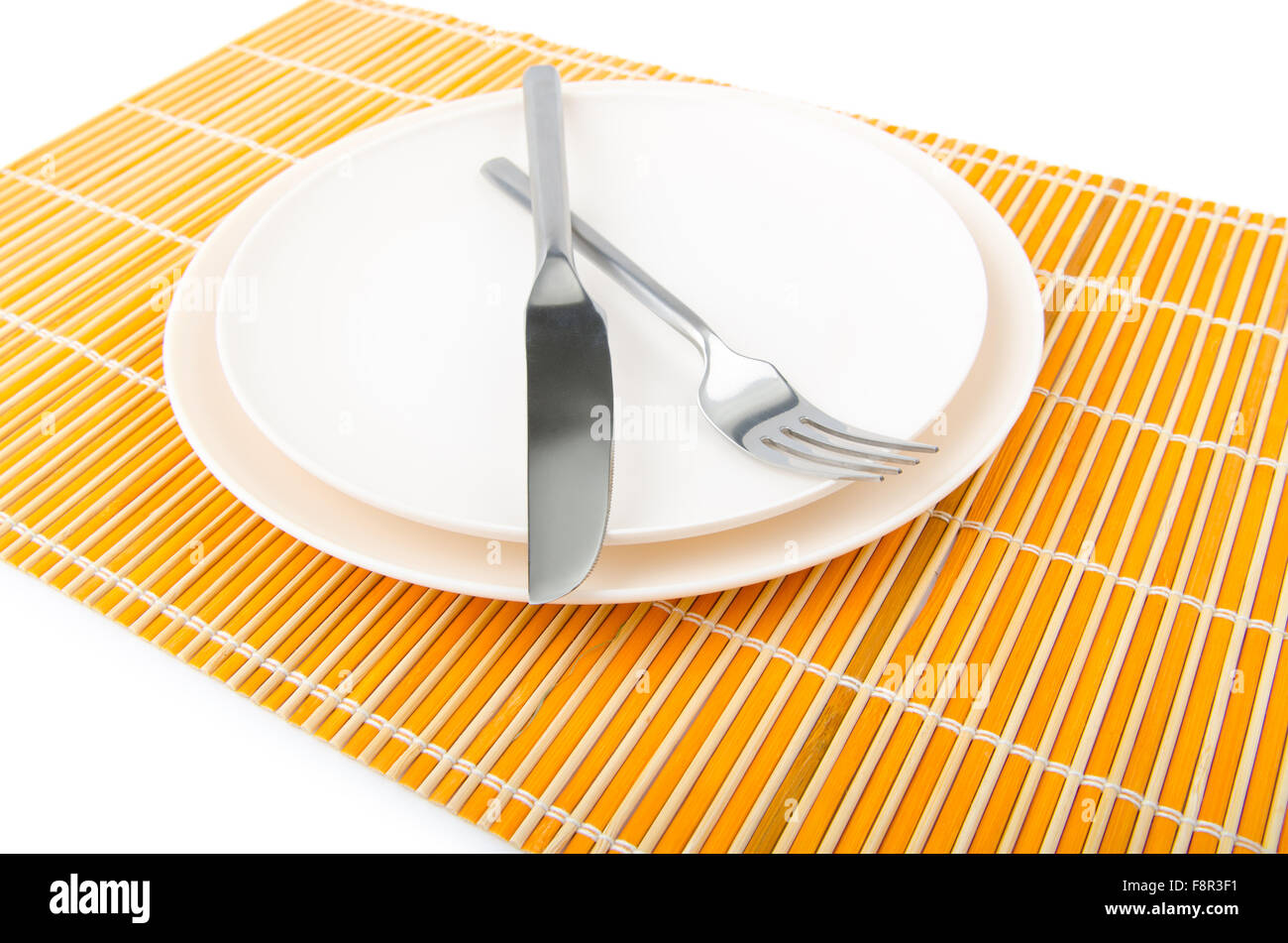 Food utensils served in plate Stock Photo - Alamy
