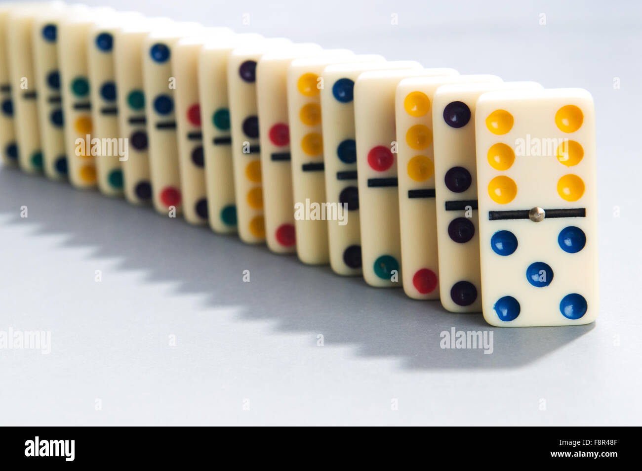 Domino effect with many pieces Stock Photo - Alamy