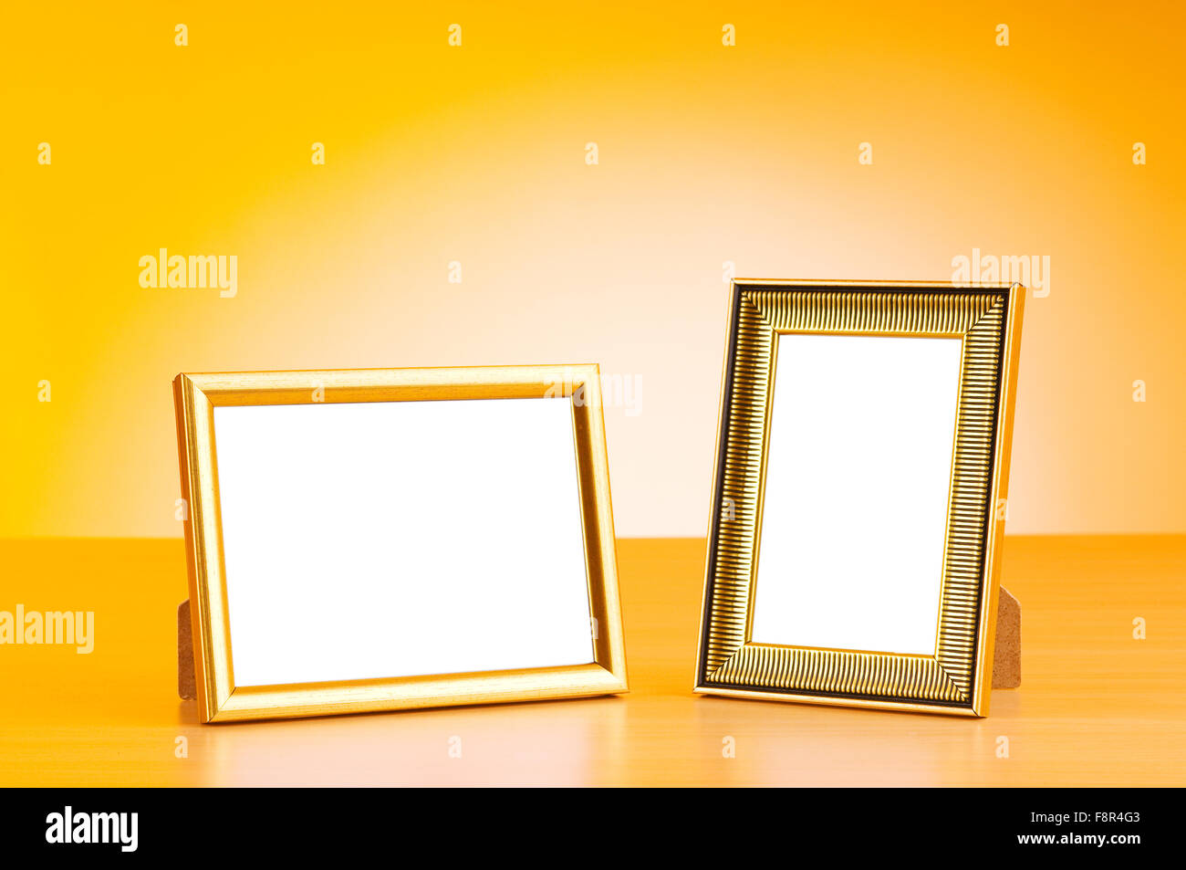 Photo frames on the table Stock Photo - Alamy
