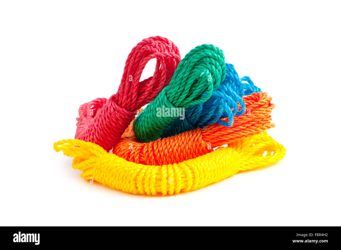 Colourful rope isolated on the white background Stock Photo - Alamy