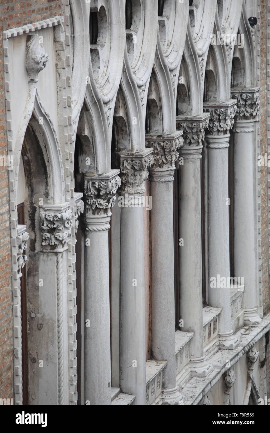 columns on a merchants house in Venice Stock Photo - Alamy