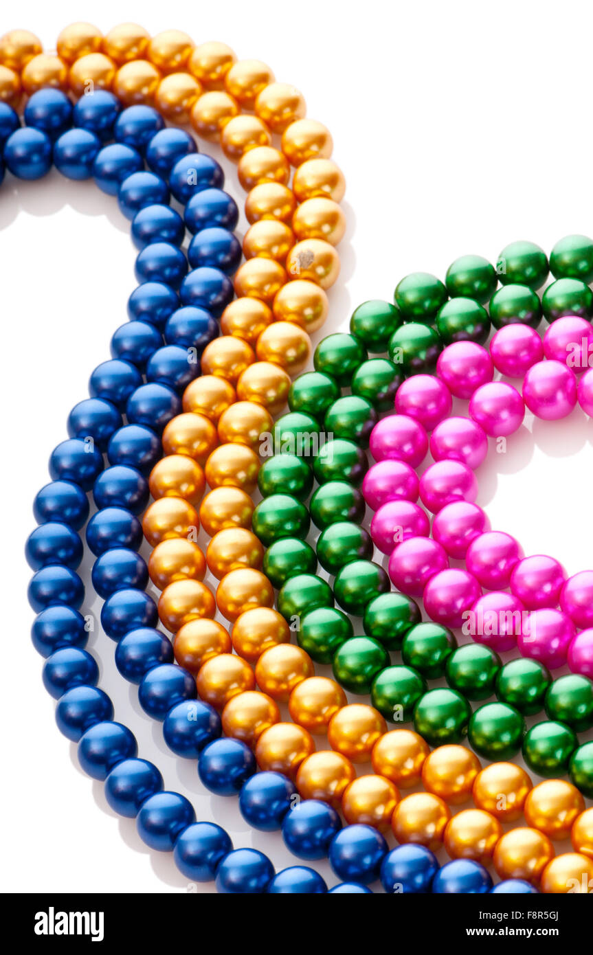 Abstract with colourful pearl necklaces Stock Photo - Alamy