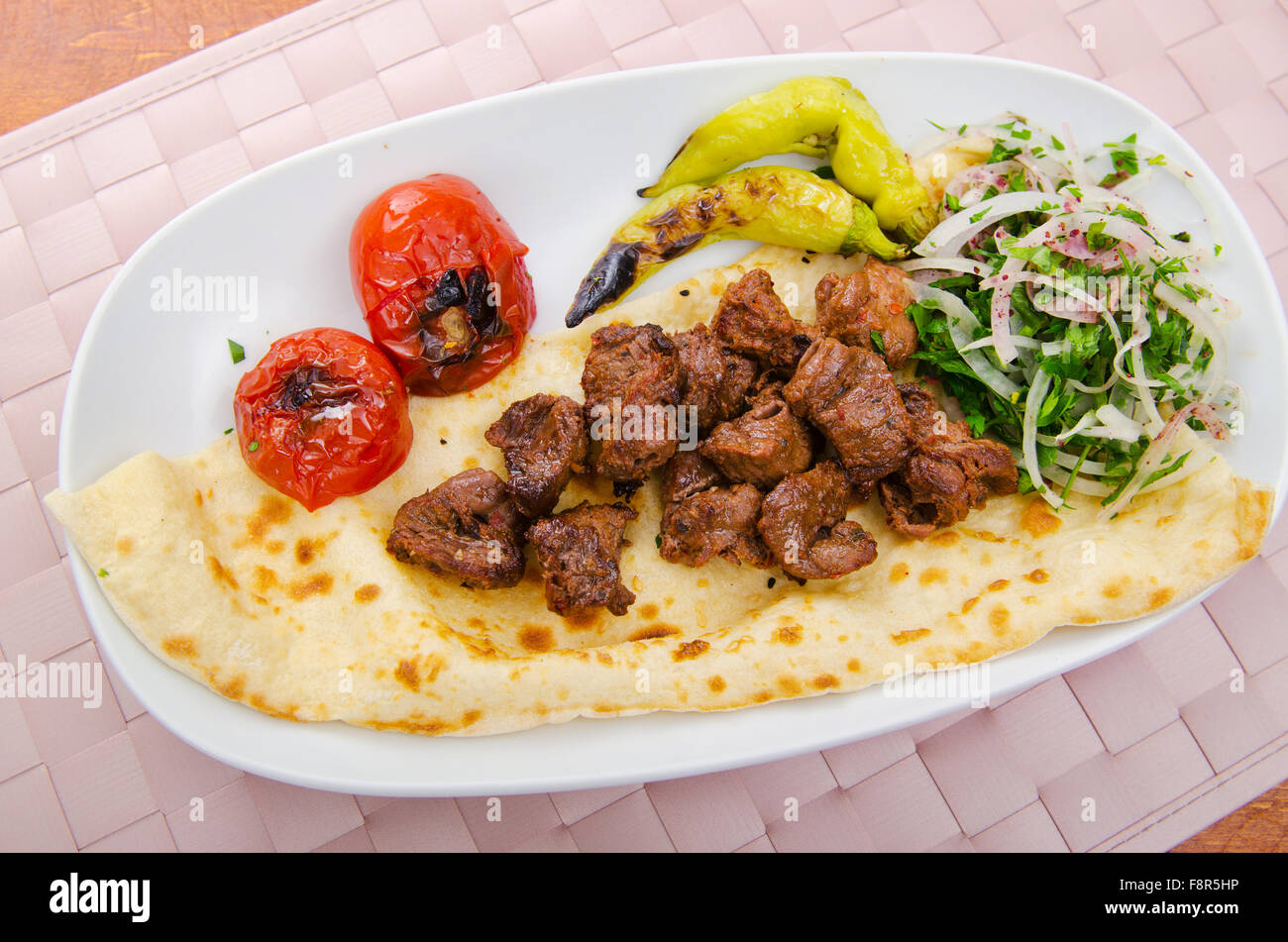 Kebab served in the plate Stock Photo - Alamy