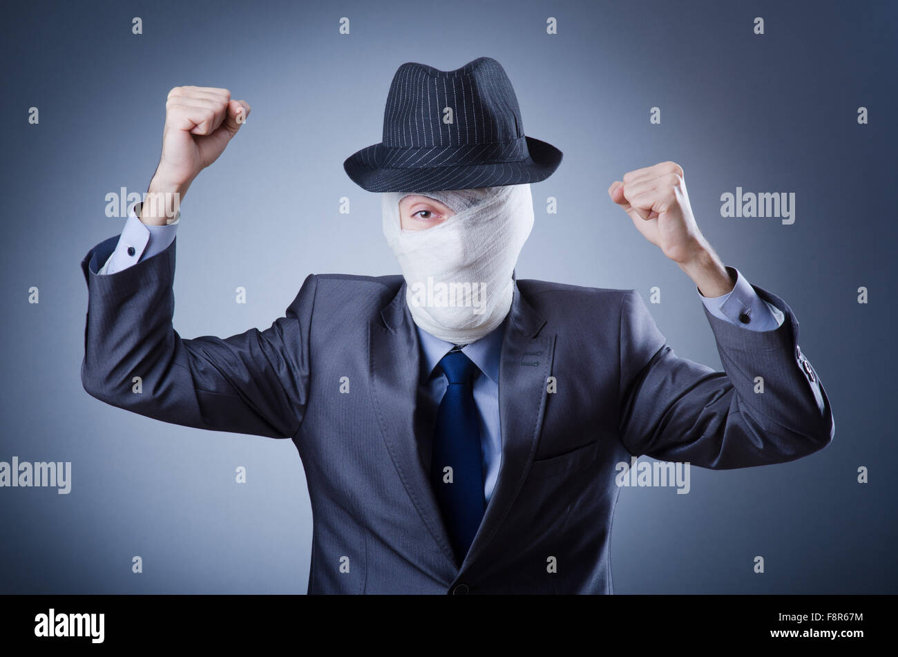 Man covered in medical bandages Stock Photo - Alamy