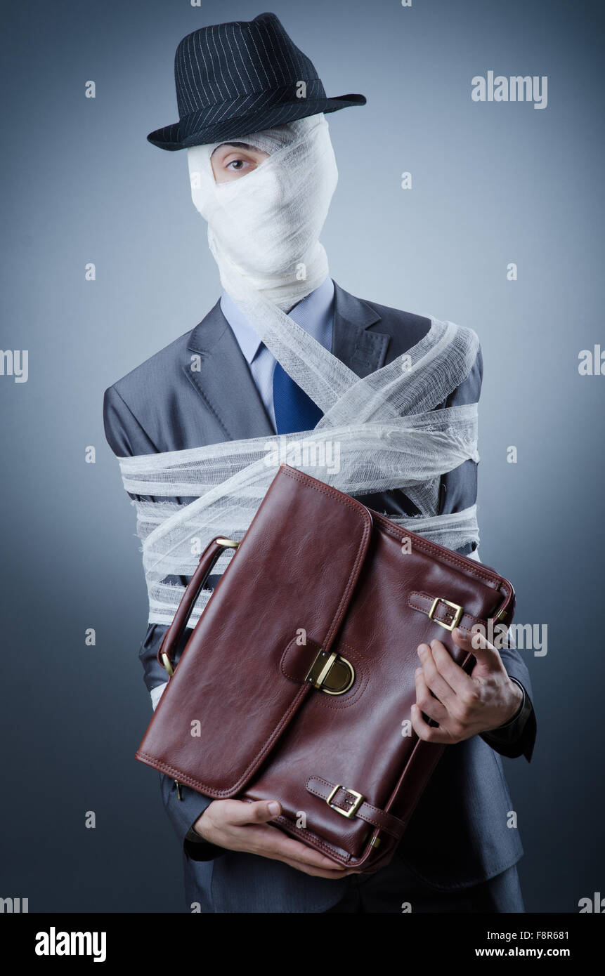 Man covered in medical bandages Stock Photo - Alamy