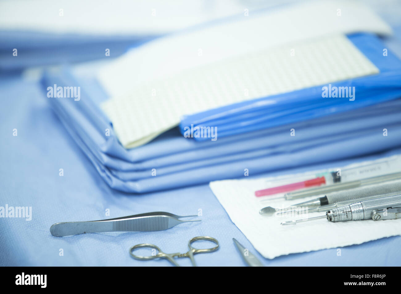 Hospital emergency surgery operating room medical clinic instruments on ...