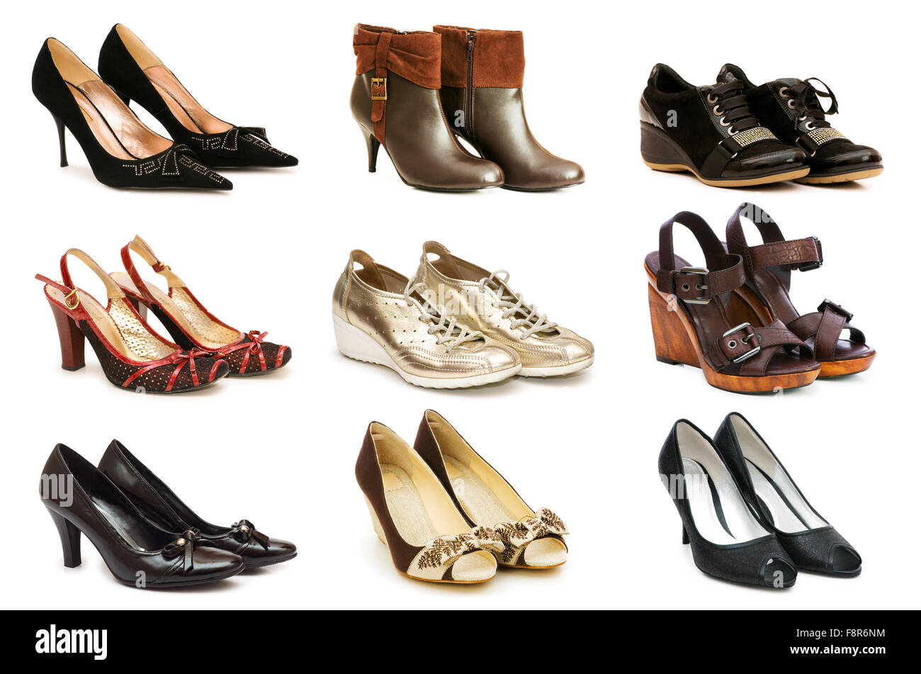 Collection of various shoes isolated on white Stock Photo - Alamy