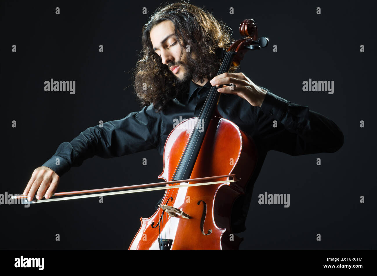 Man playing the cello Stock Photo - Alamy