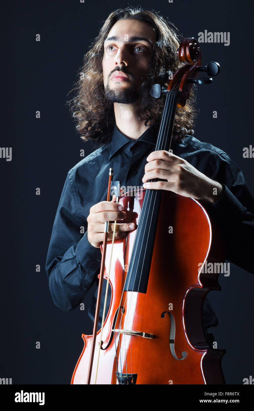 Man playing the cello Stock Photo - Alamy