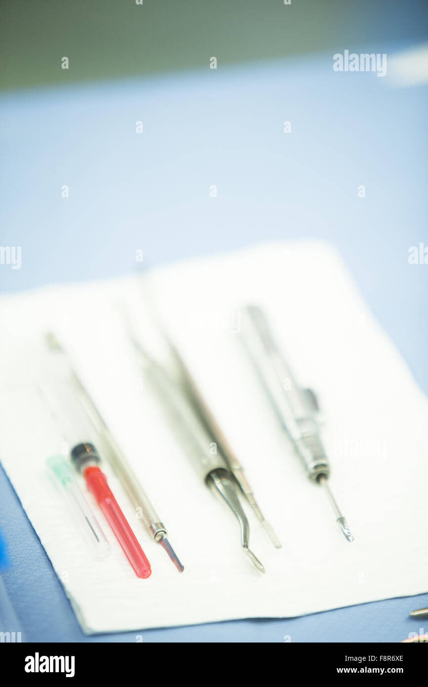 Hospital emergency surgery operating room medical clinic instruments on ...