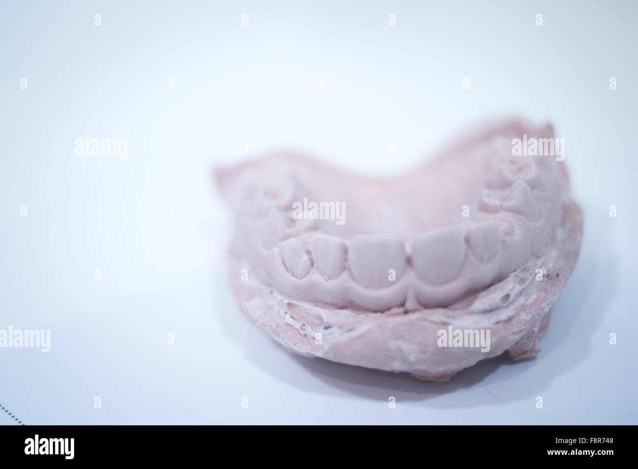 Dental mold dentist clay teeth plate ceramic colored cast model showing ...