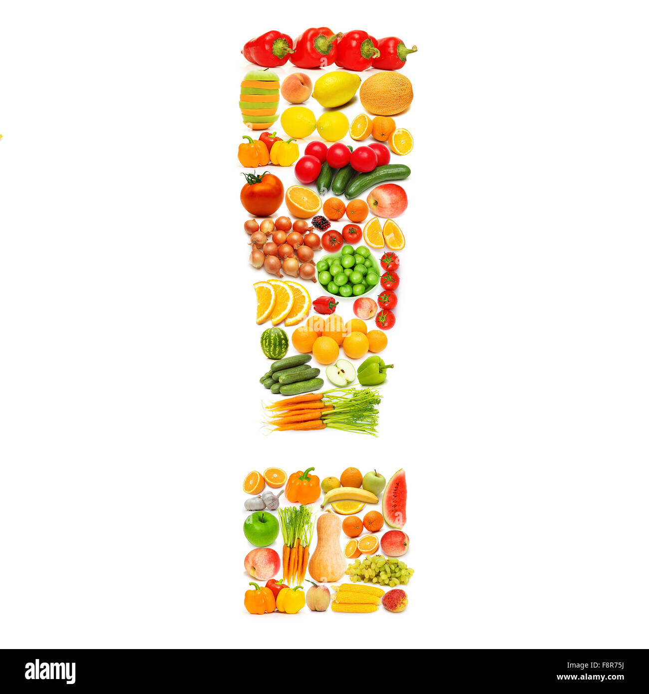 Alphabet made of many fruits and vegetables Stock Photo - Alamy