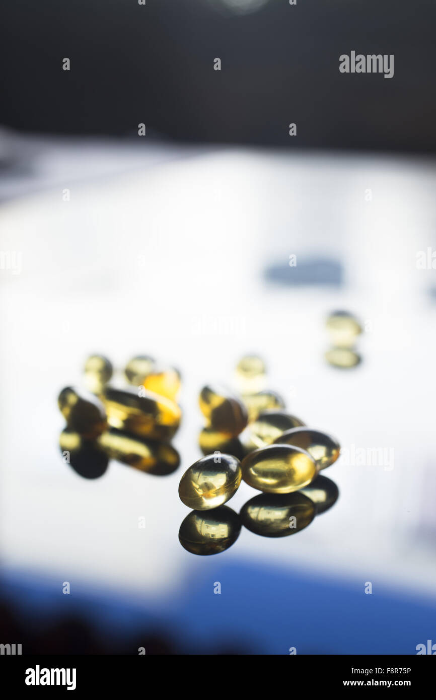 Cod liver fish oil omega 3, 6 and 9 capsules health food supplements ...