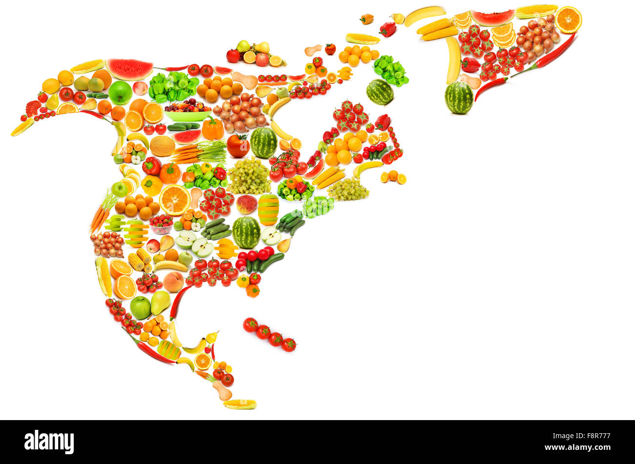 World map made of many fruits and vegetables Stock Photo - Alamy