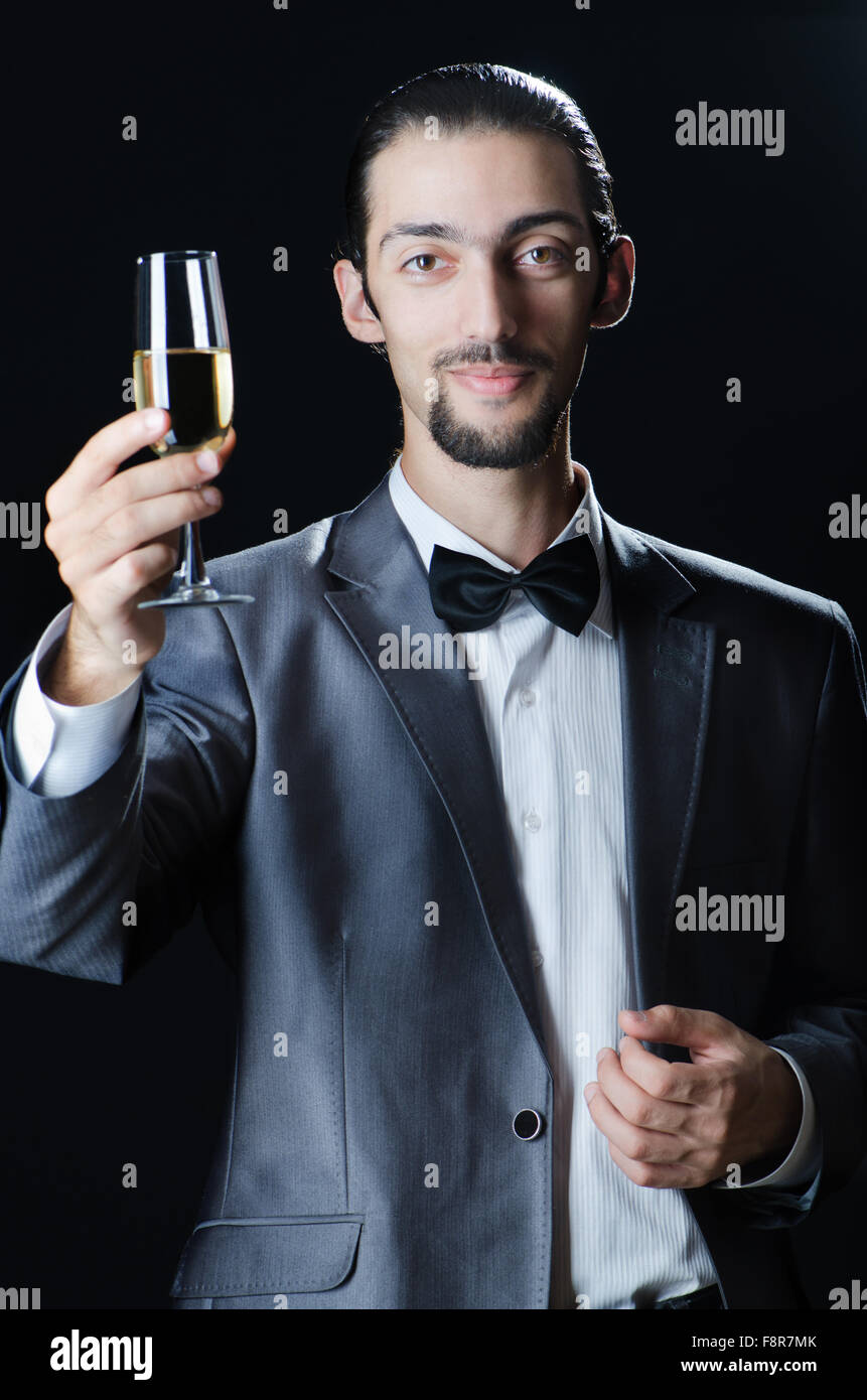 Man tasting wine in glass Stock Photo - Alamy