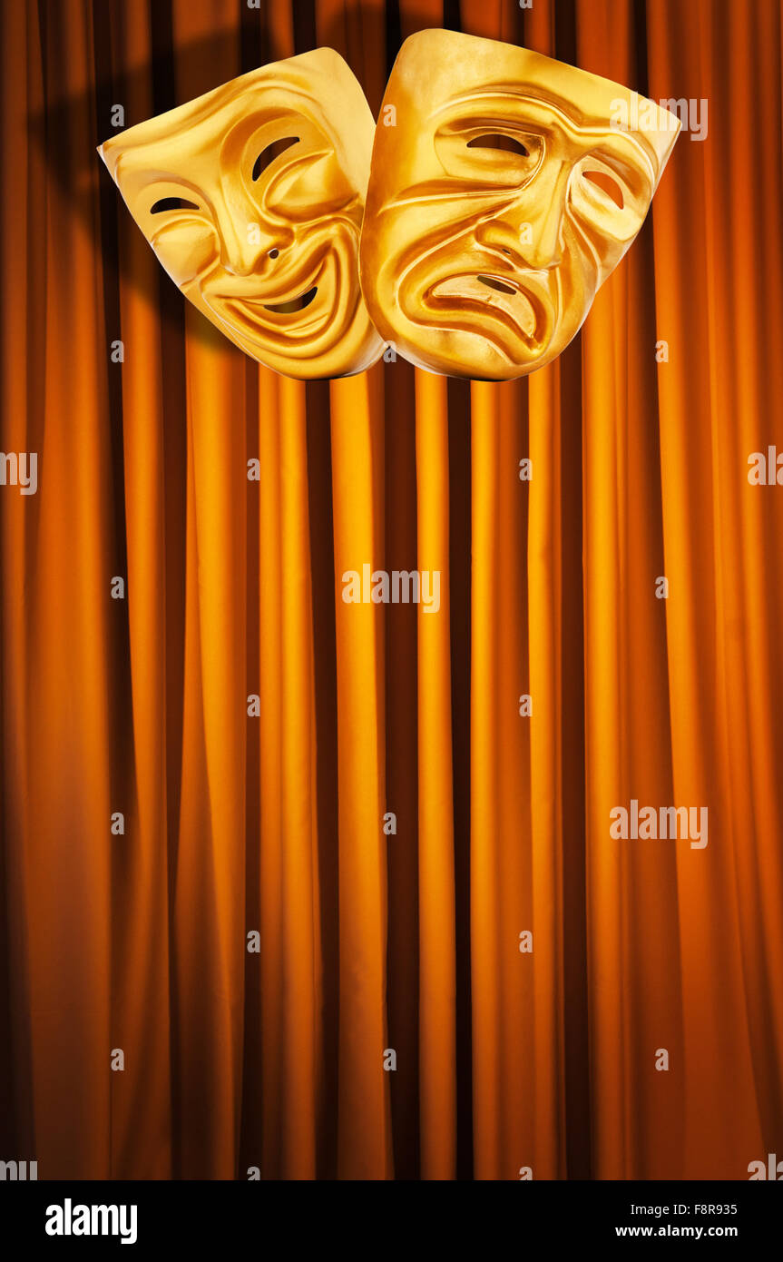Theatre performance concept with masks Stock Photo - Alamy