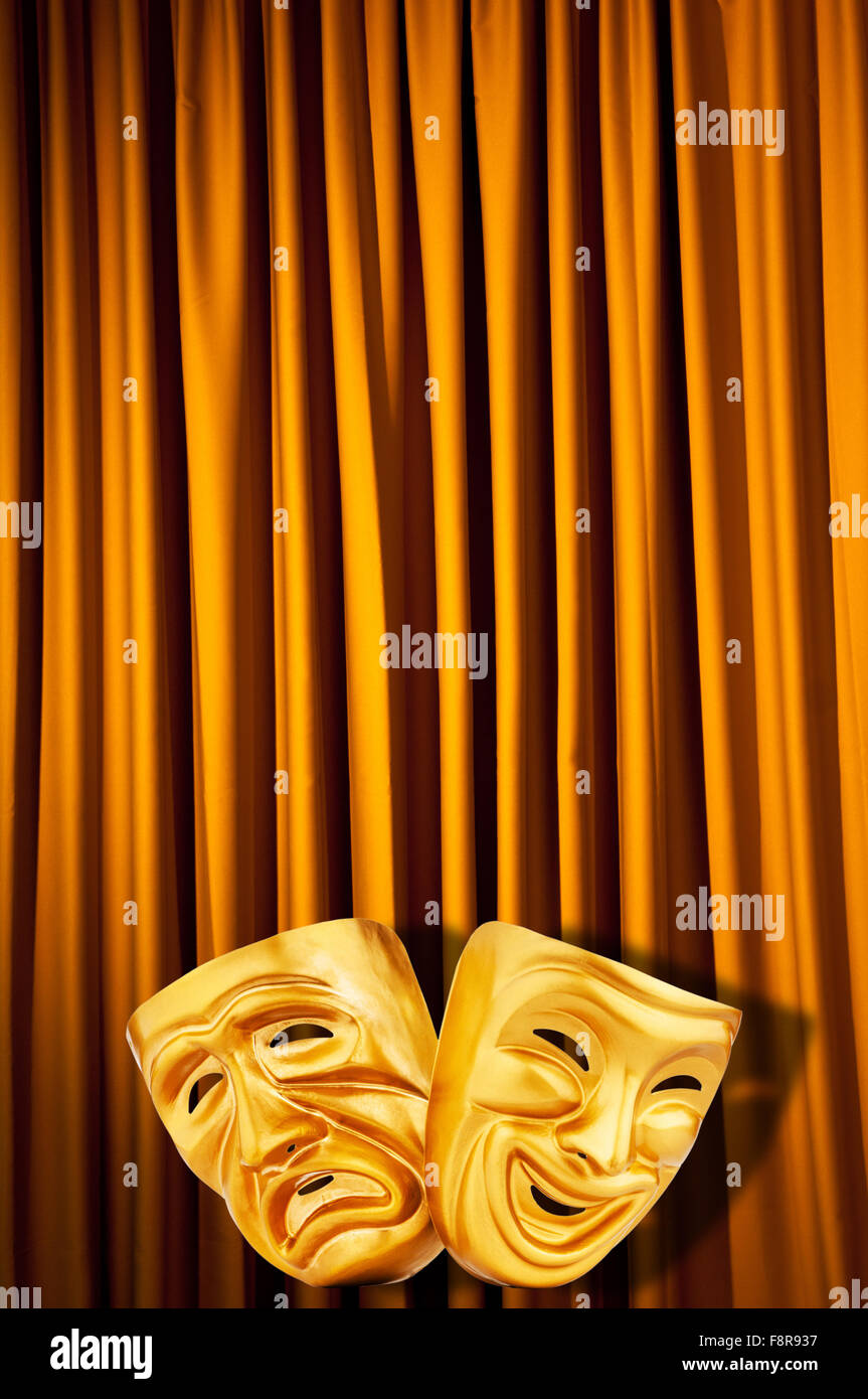 Theatre performance concept with masks Stock Photo - Alamy