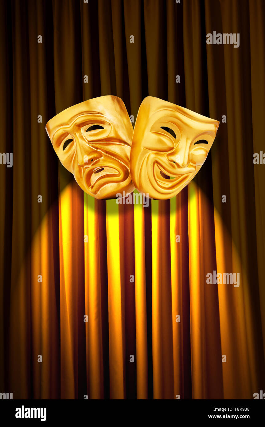 Theatre performance concept with masks Stock Photo - Alamy