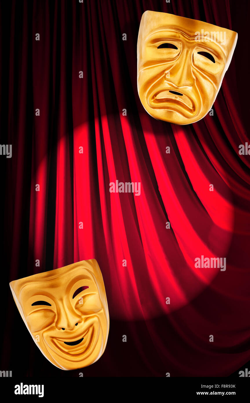 Theatre performance concept with masks Stock Photo - Alamy