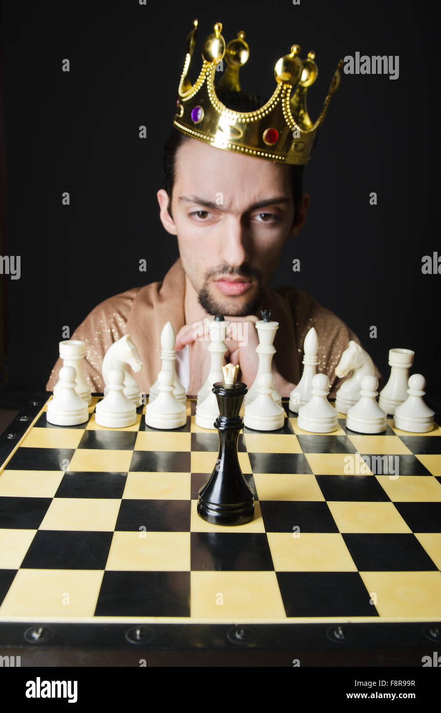 Chess player playing his game Stock Photo - Alamy