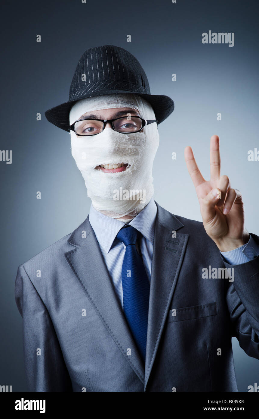Man covered in medical bandages Stock Photo - Alamy