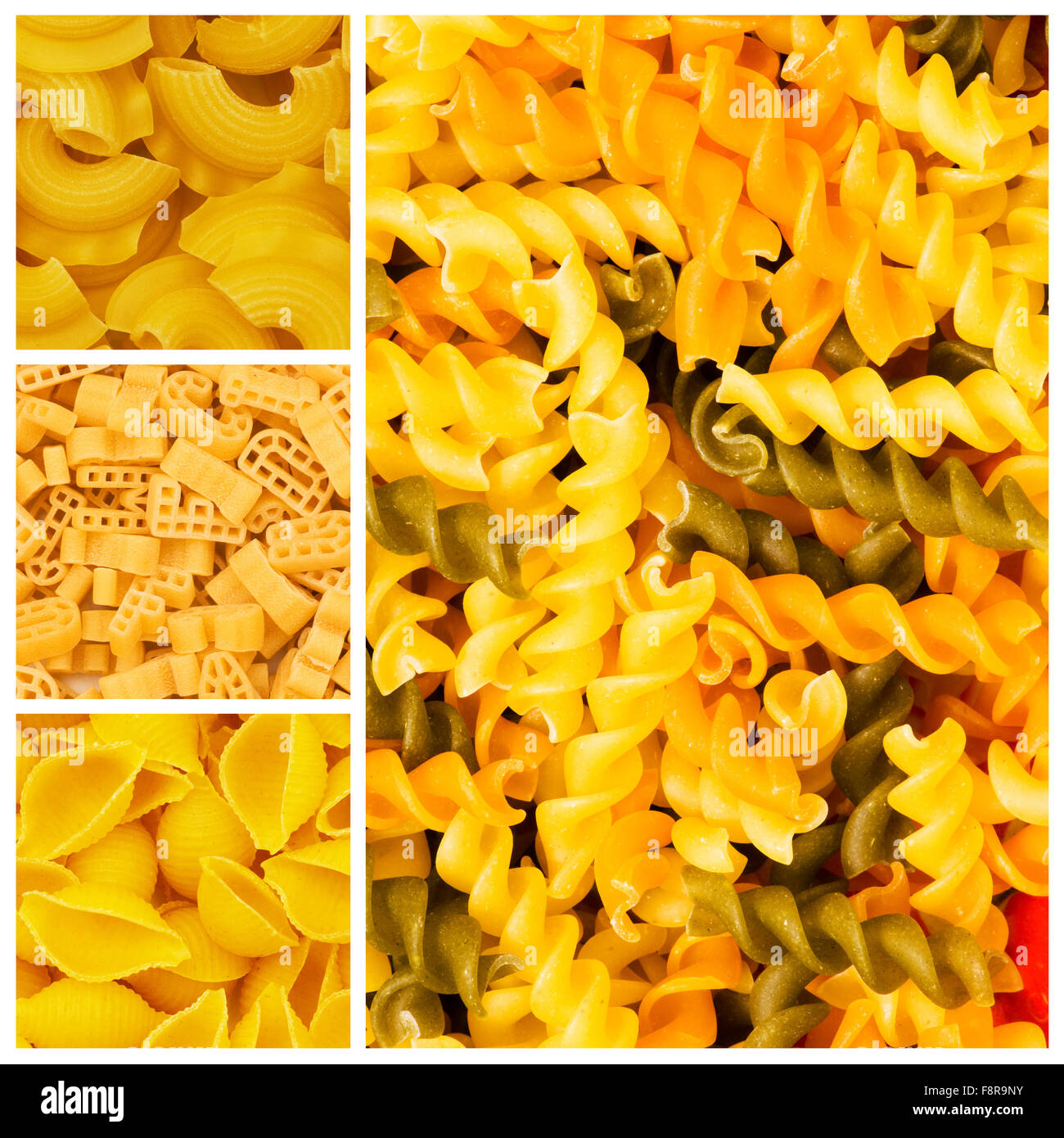 Set of various pasta backgrounds Stock Photo - Alamy