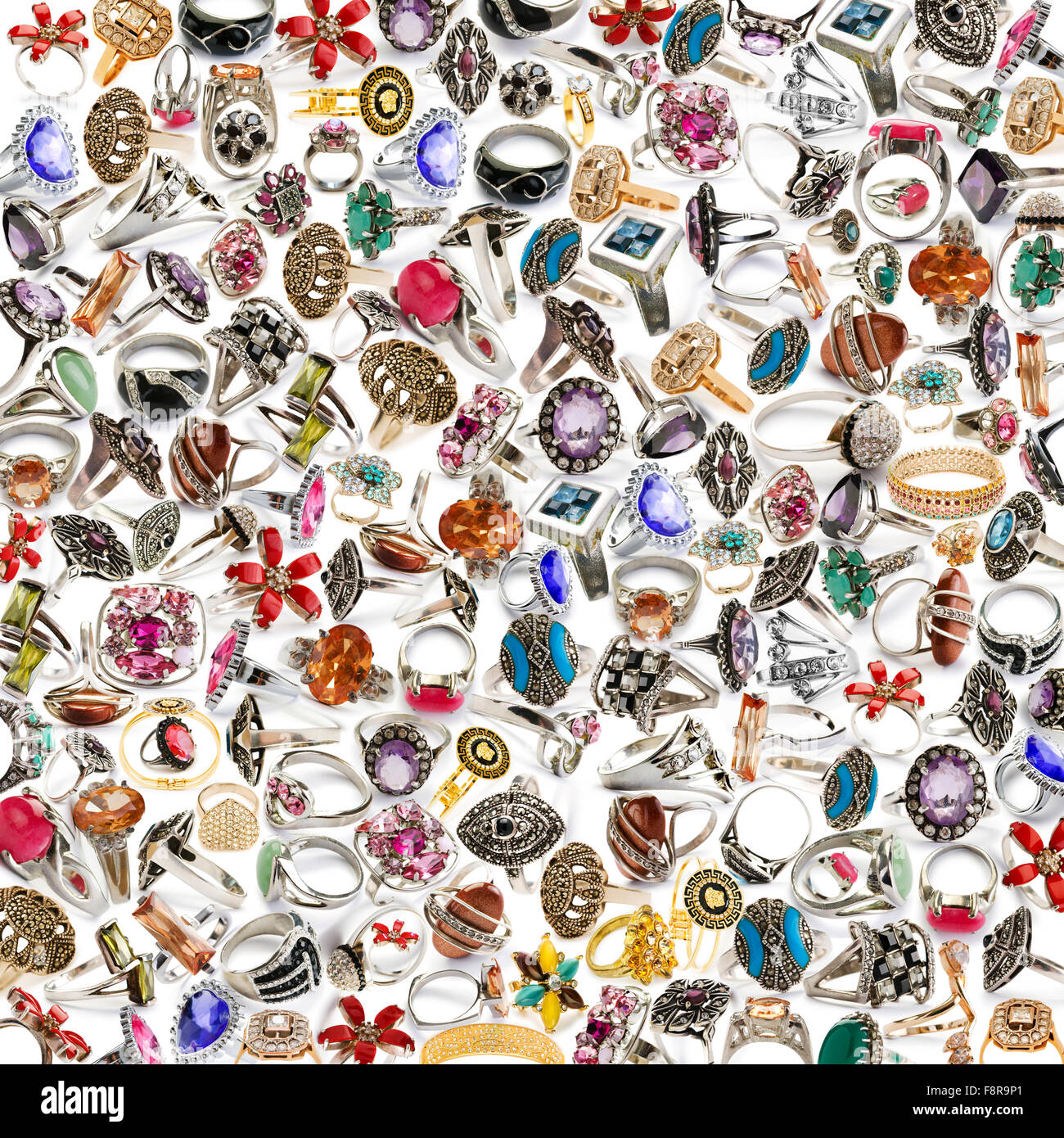 Background made of many rings Stock Photo - Alamy