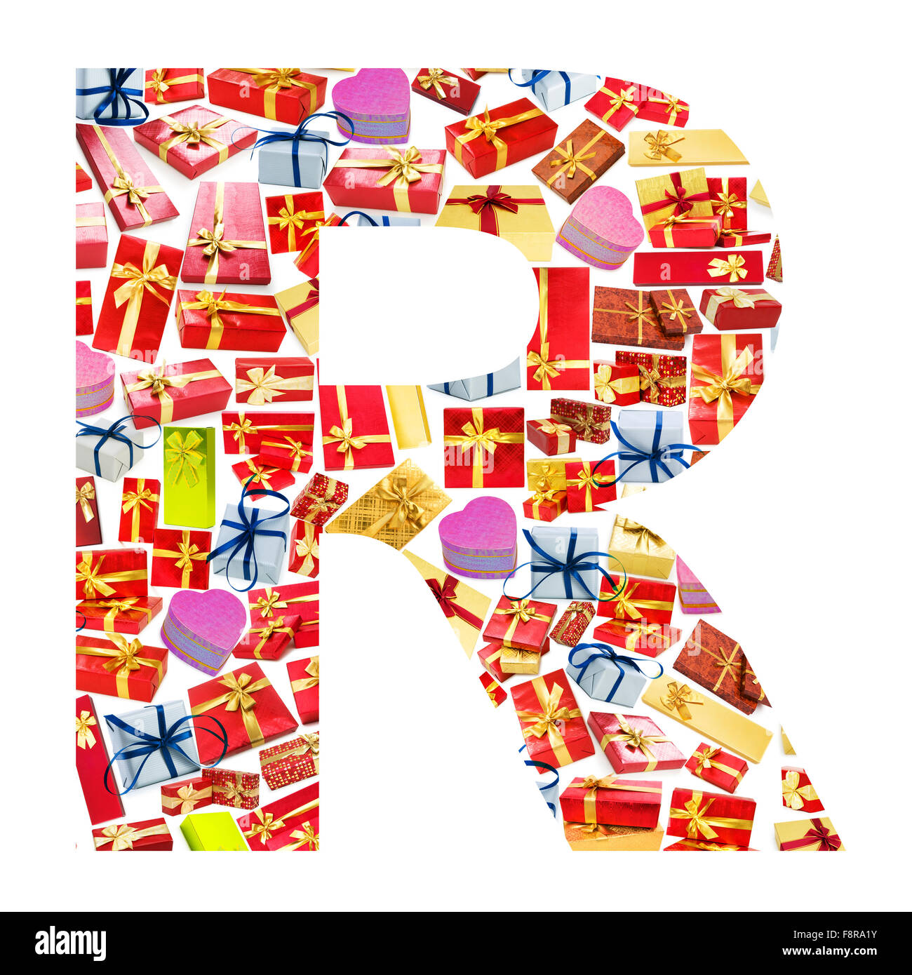 R Letter - Alphabet made of giftboxes Stock Photo - Alamy