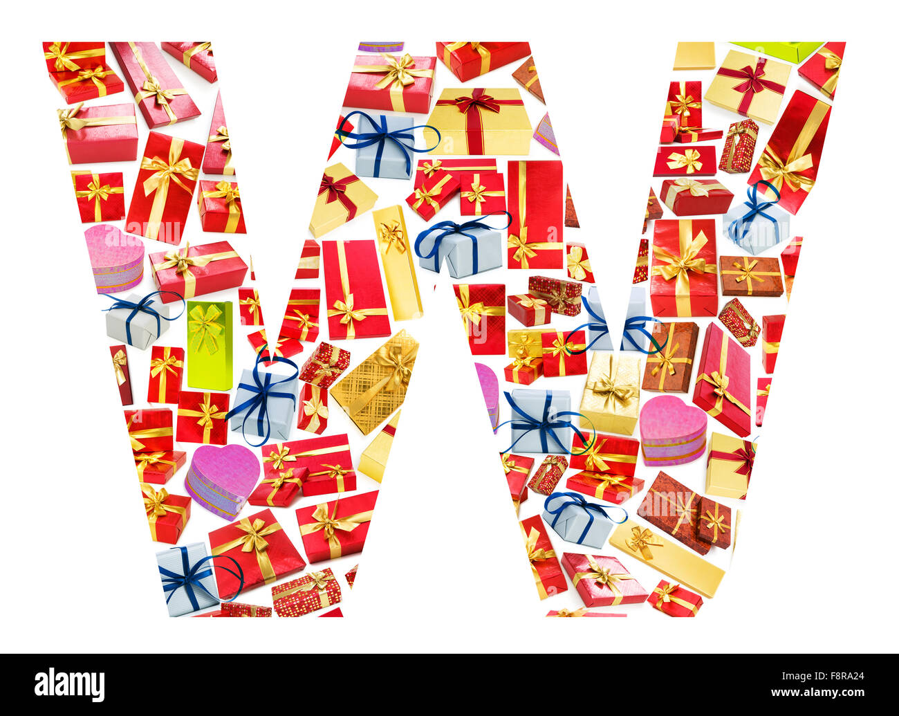 W Letter - Alphabet made of giftboxes Stock Photo - Alamy