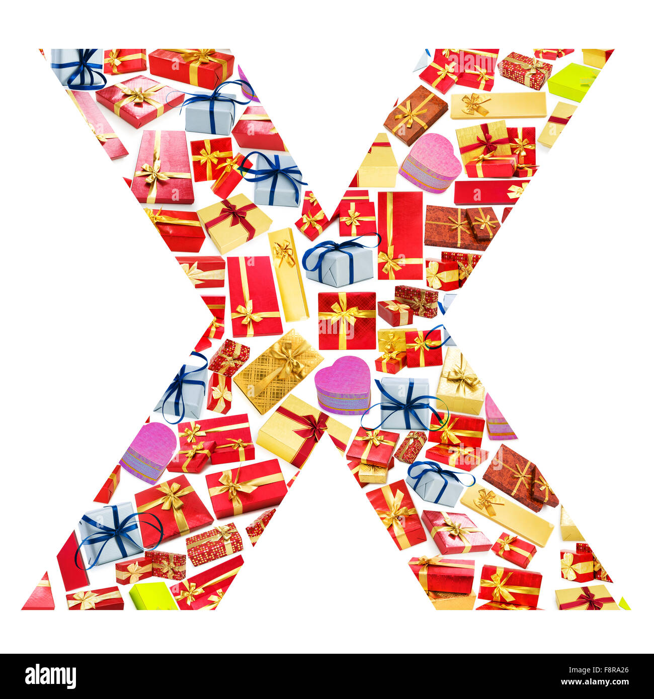 X Letter - Alphabet made of giftboxes Stock Photo - Alamy